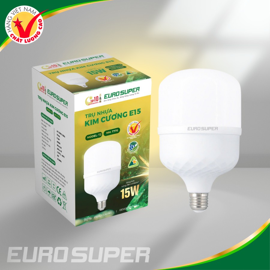 ĐÈN LED TRỤ NHỰA KIM CƯƠNG E15