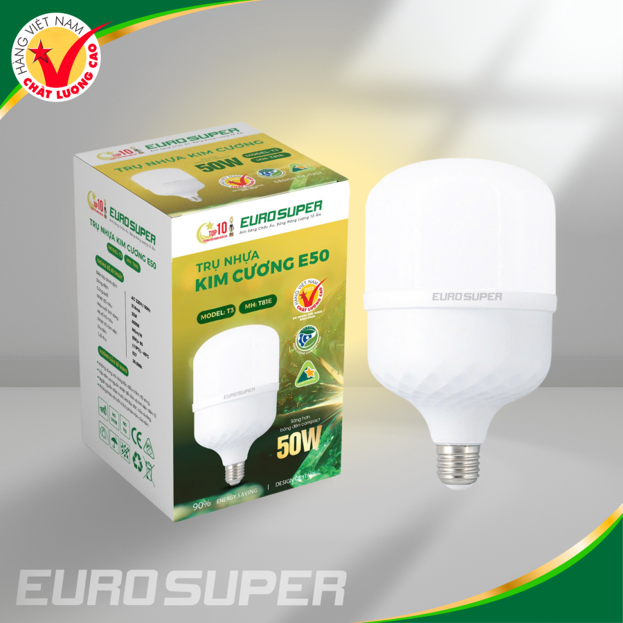 ĐÈN LED TRỤ NHỰA KIM CƯƠNG E50